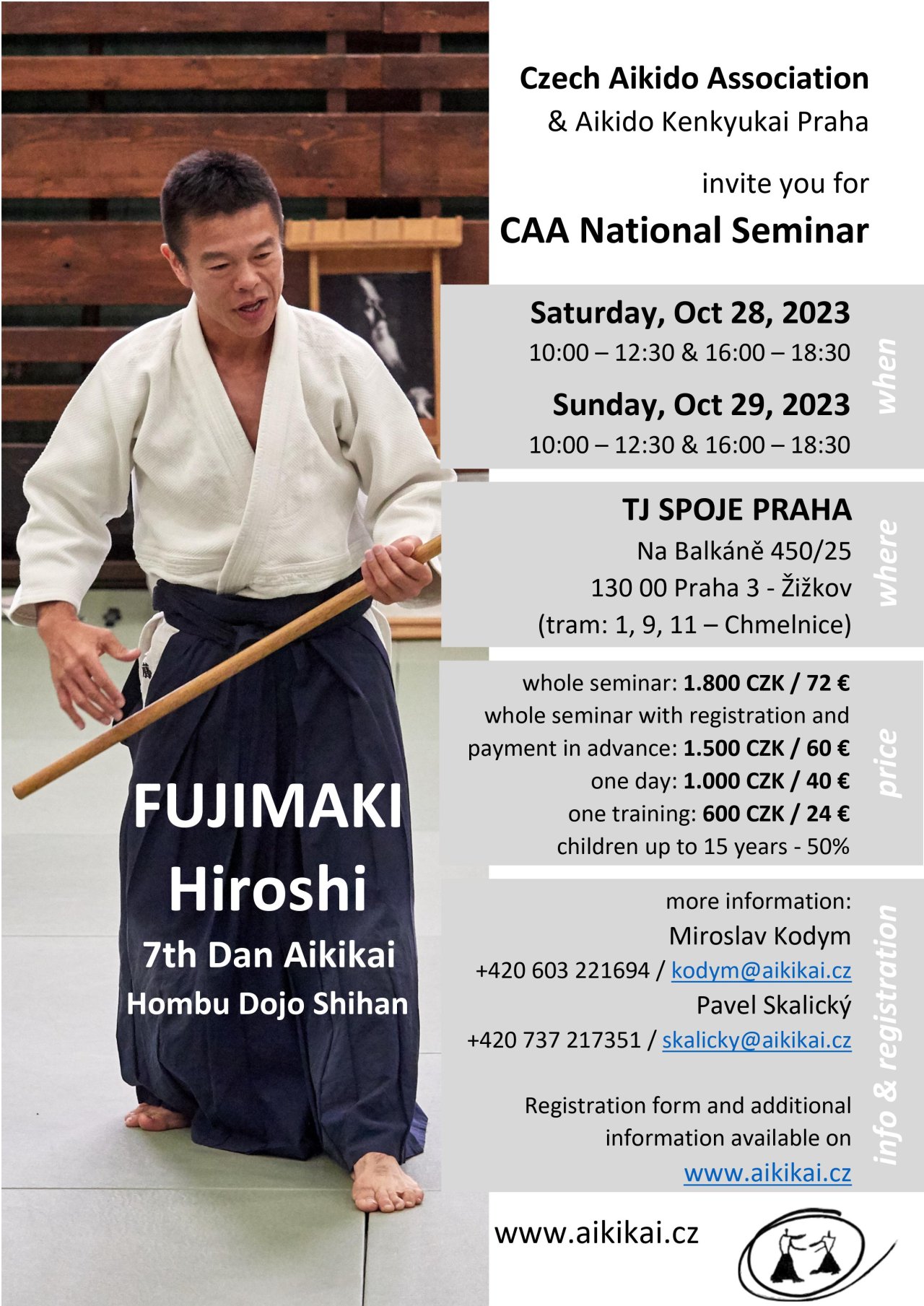 Hiroshi Fujimaki Shihan 7th Dan Aikikai Hombu Dojo - Prague Seminar ...